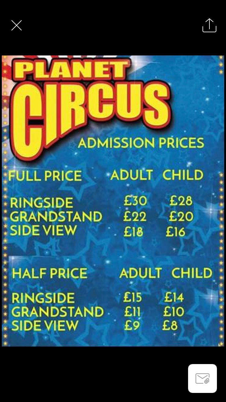 Admission Prices – Planet Circus